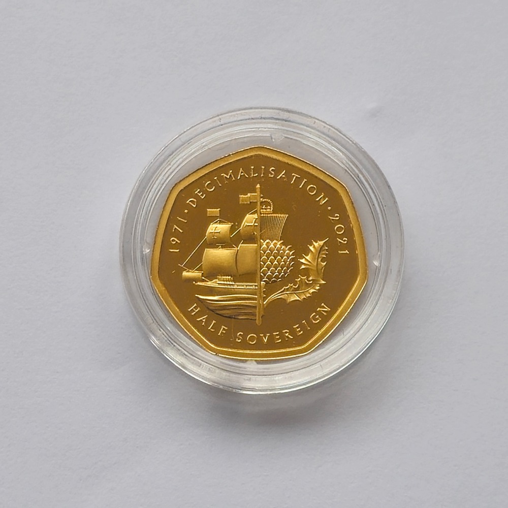 Pre-owned 22ct Gold 1971 Decimalisation 2021 Ship, Thistle & Queen ...